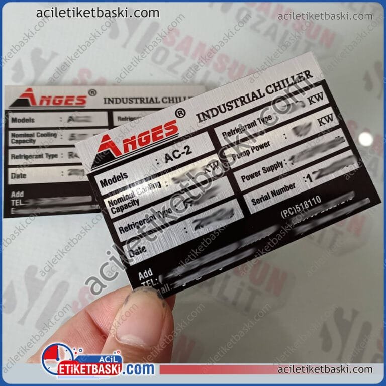 Anges Endüstriyel Soğutma Revizyon Etiketi | Paslanmaz Metal | Orijinal ...